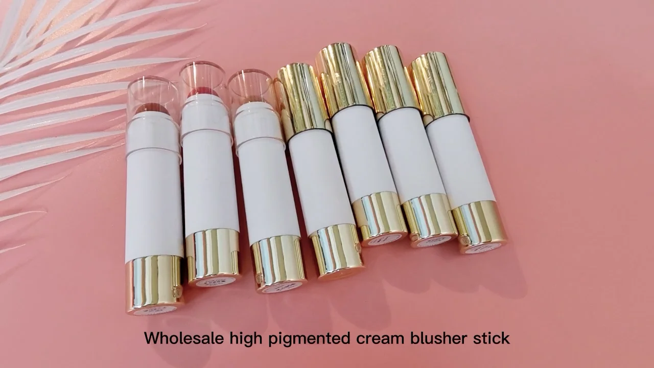 Transparent Cover Round Tip Blush Stick Tube Private Label Pink Flash ...