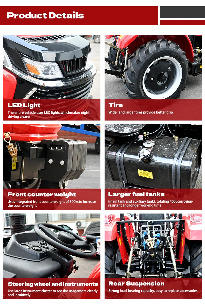 50hp Mini Tractor 4WD - High Efficiency Garden Farm Crawler