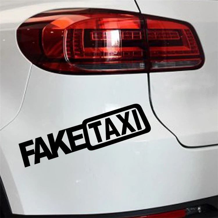 Fake Taxi Car Sticker - Funny Decal for Road Safety