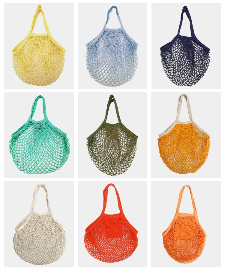 2022 Rainbow Reusable Cotton Mesh Bags Vegetable Fruit Packaging Market ...