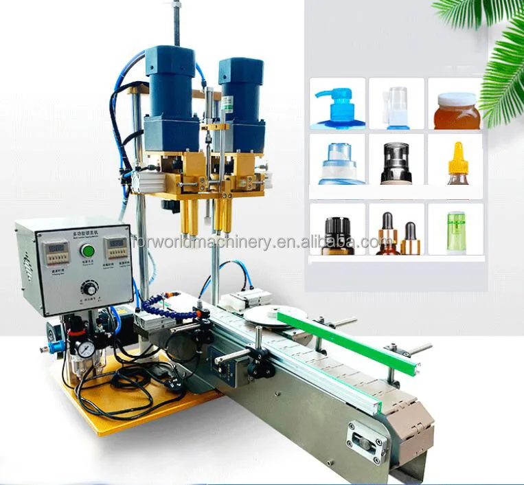 Full Automatic With Conveyor Belt For Duckbill Bottle Capping Machine Essential Oil Bottle ...