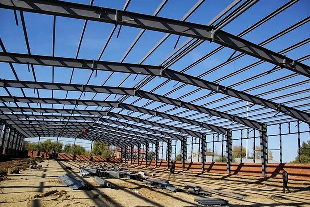 Precast Steel Frame Construction Pole Warehouse Steel Structure Plant ...