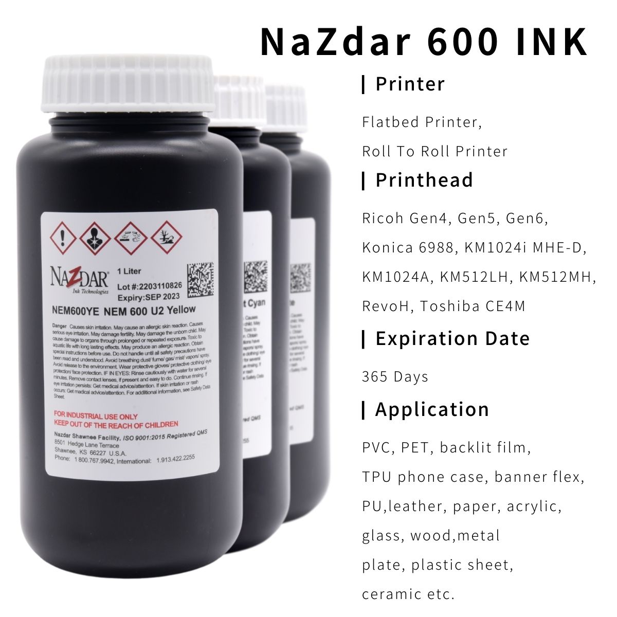 Nazdar Premium Uv Printing Ink For Epson Ricoh Gen5 Gen6 Printhead ...
