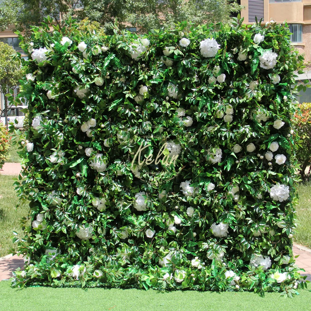 Gj-wa8018 Wholesale Silk Flower Wall Panel Roll Up Flower Wall Backdrop ...