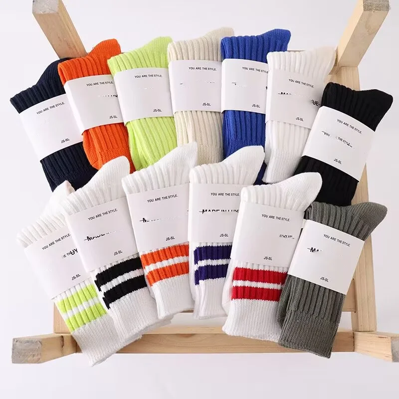 Wholesale Fashion Fluorescent Color Stripes Thick-line Adults Socks ...