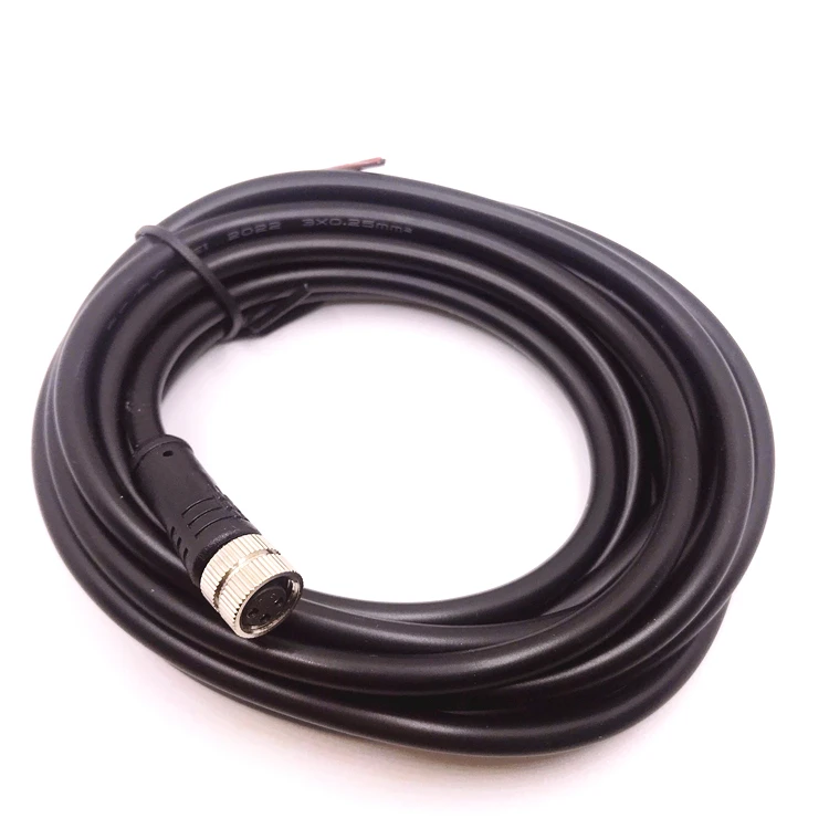 M8 3 Pin Extension Cable Female 3 Core Straight M8 Straight M8 Wire ...