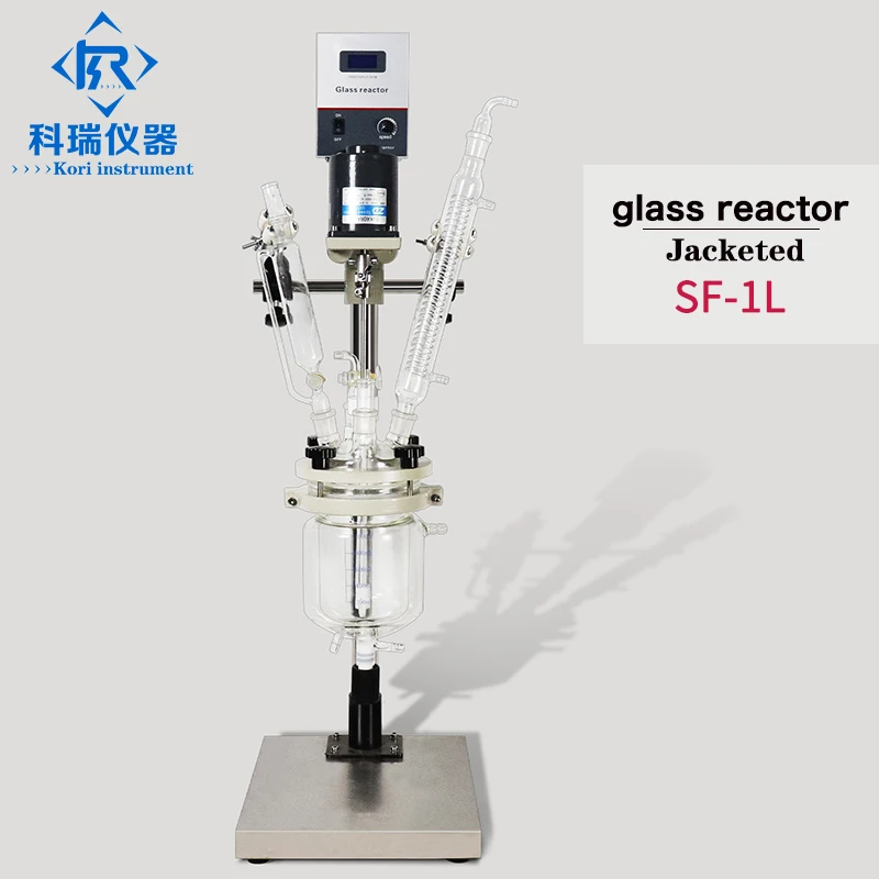 Lab Chemical Double Jacketed Glass Reactor 1l 2l 3l 5l 10l 20l 30l 50l ...