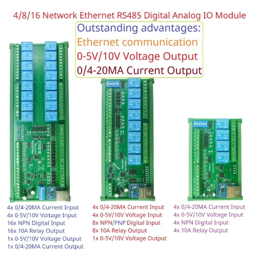 4/8CH Digital Analog Ethernet Remote I/O Modules - Modbus RTU TCP/IP MQTT
