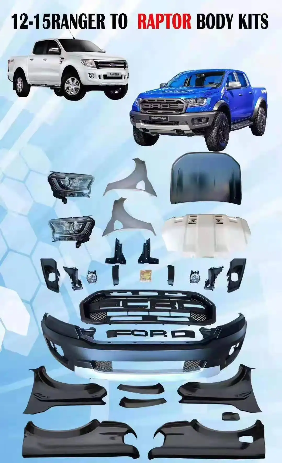 Factory Body Kit With Fog Light With Fender 2016-2019 For Ranger T7 T8 ...