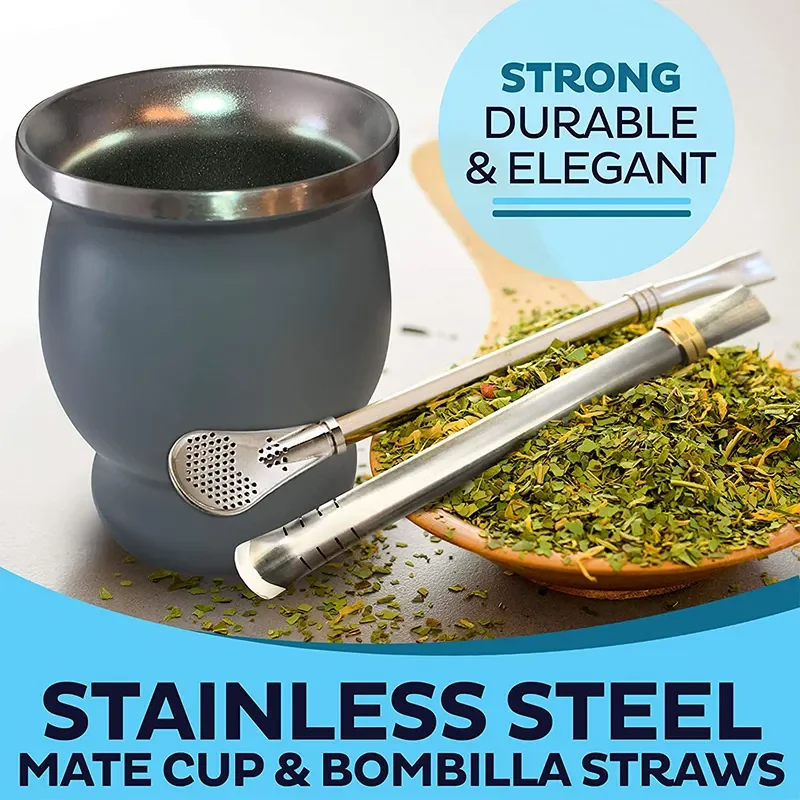 Argentina Original Traditional Mate Cup - 8oz Yerba Mate Tea Cup Set