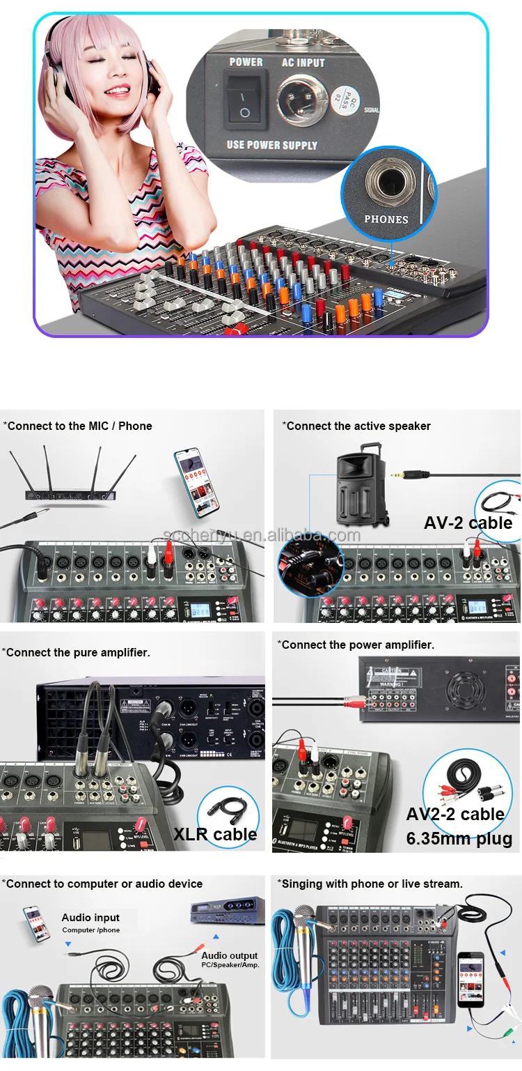 12-channel Professional Audio Mixer - Stereo Sound Equipment