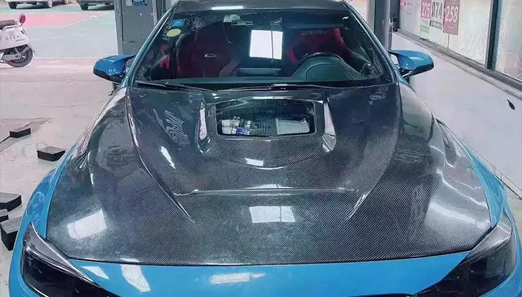 New IMP Style Carbon Fiber Clear Front Engine Hood for M3 M4 F80 F82 ...