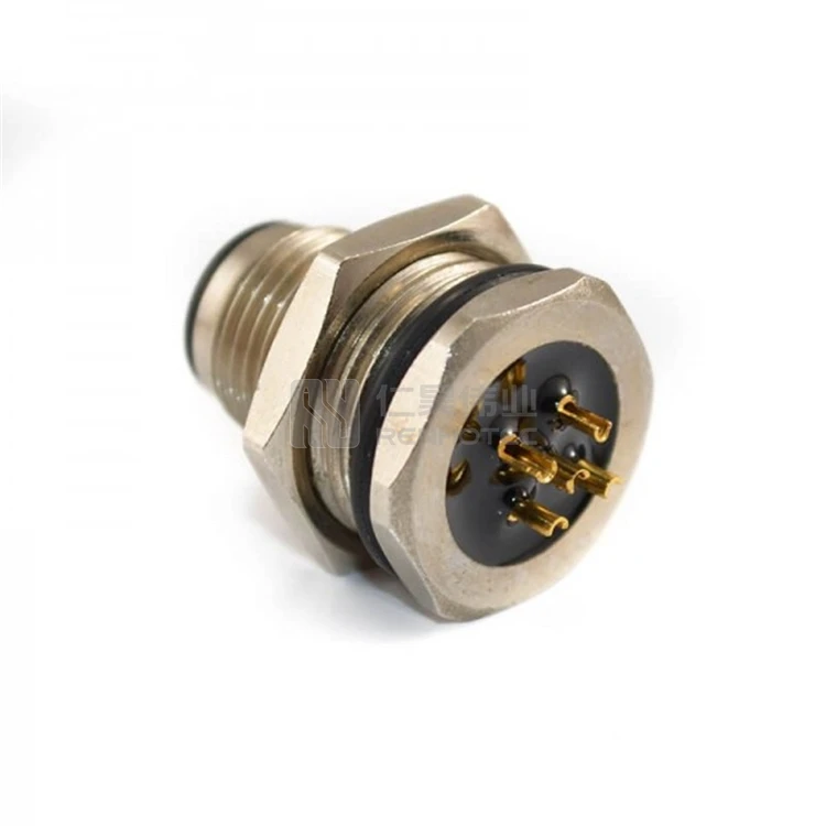 M12 Panel Mount Connector 5 Pin Metal Shell Solder Contacts - Buy M12 ...