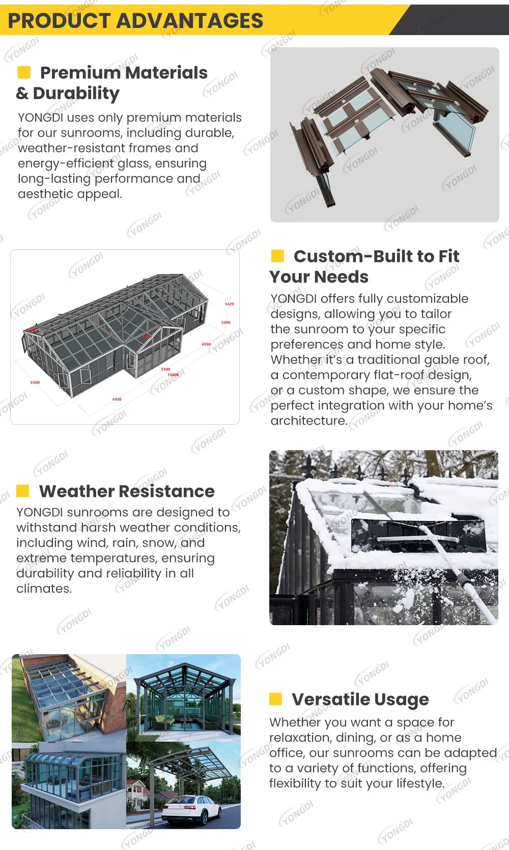 Aluminum Metal Frame Winter Garden - Eco-Friendly Sunroom