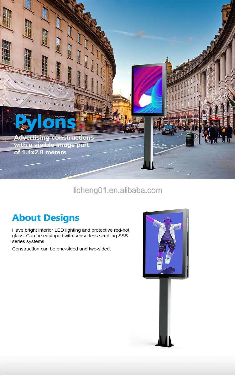 Led Billboard Outdoor Led Advertising Screen 3 To 10 Sqm Street Pole ...