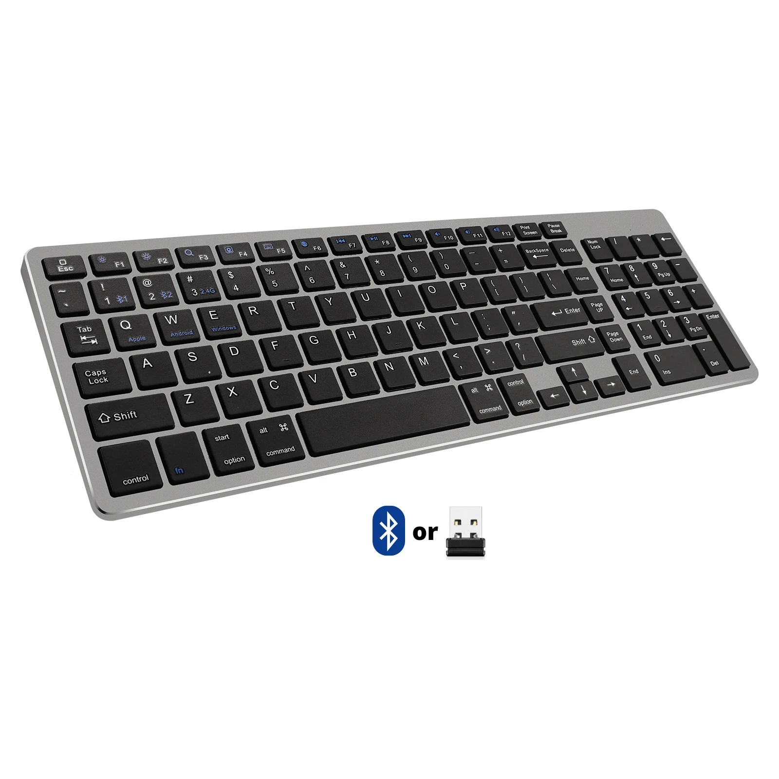 Wholesale Rechargeable Dual Mode BT 2.4G Wireless Keyboard
