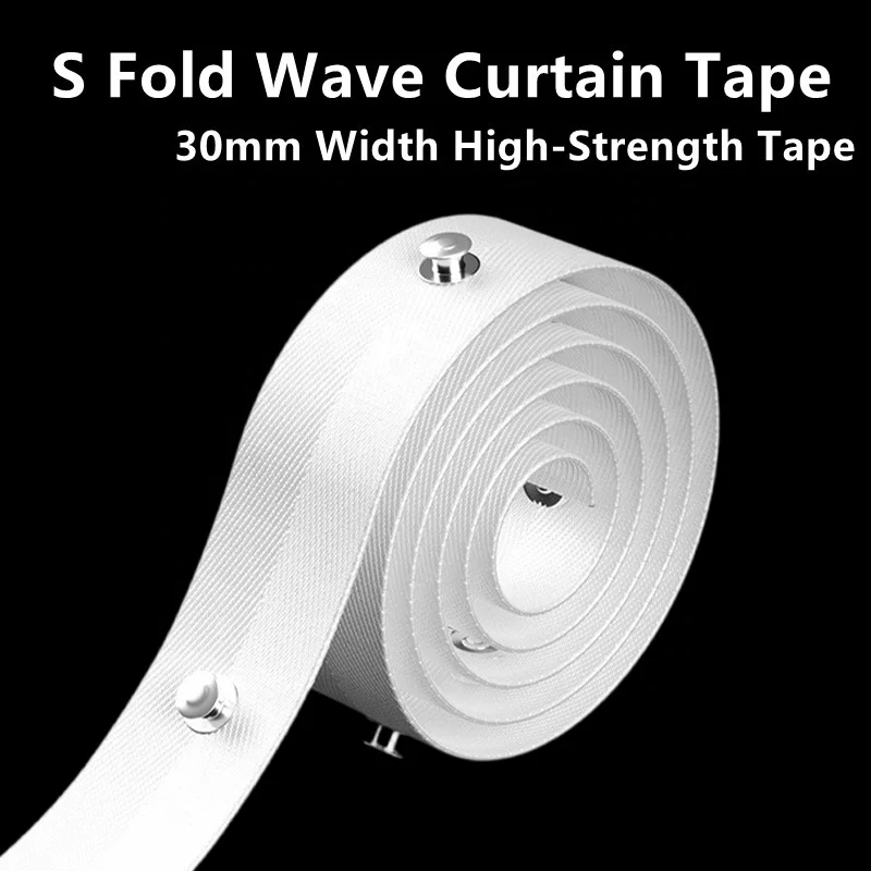 30mm Width S Fold Snake Wave Curtain Heading Tape by YEEJUR