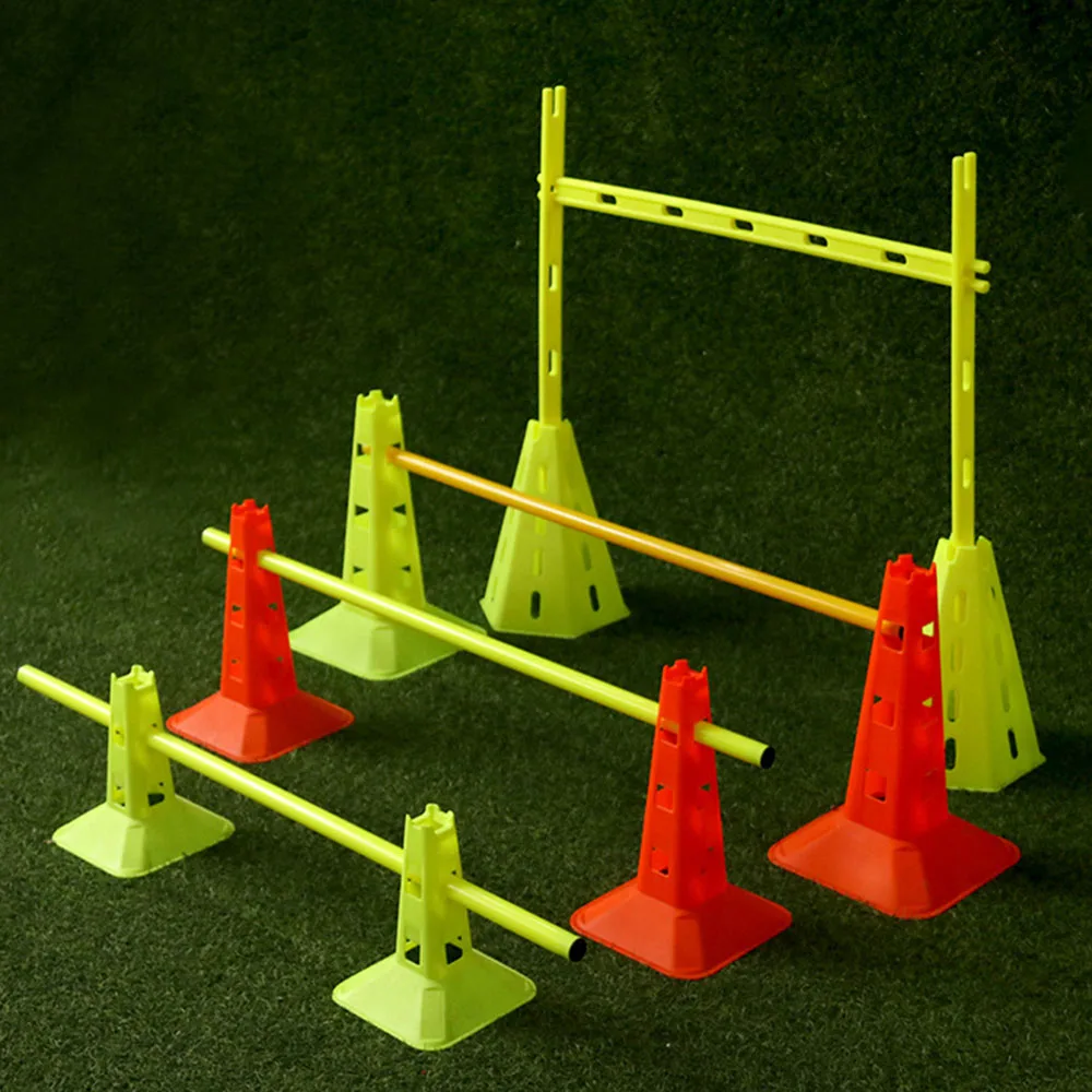 Adjustable Agility Hurdles Cone Agility Poles Jump Game Cone Soccer ...
