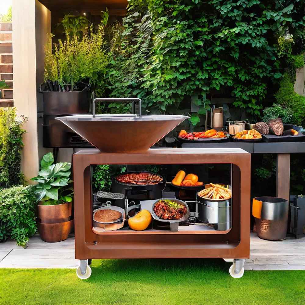 big barbecue grill corten steel outdoor bbq grill barbecue grill ...