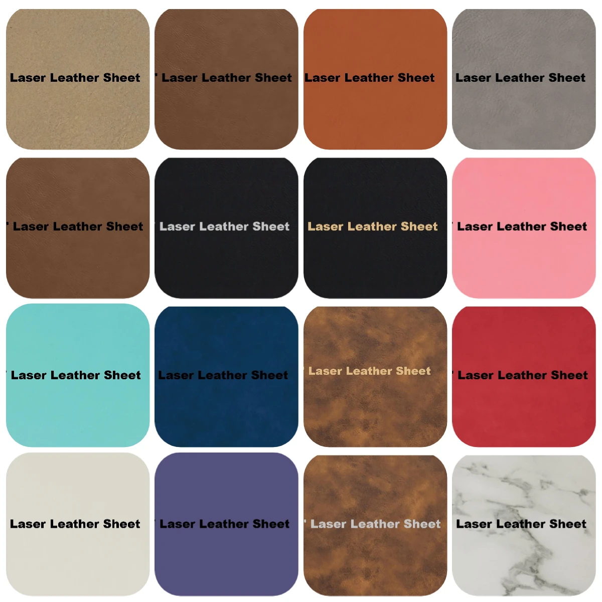 12" X 24" Laser Leatherette Sheet Stock,Laser Engraving With Grey ...