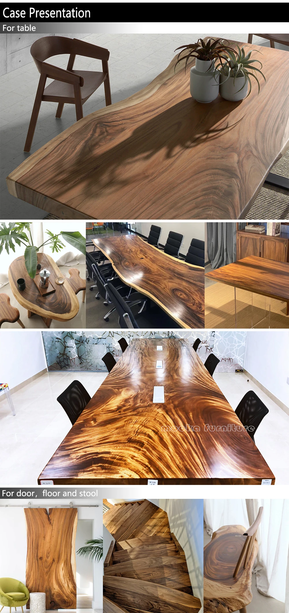 Natural Solid Wood One-piece Luxury Walnut Wood Large Conference Table ...