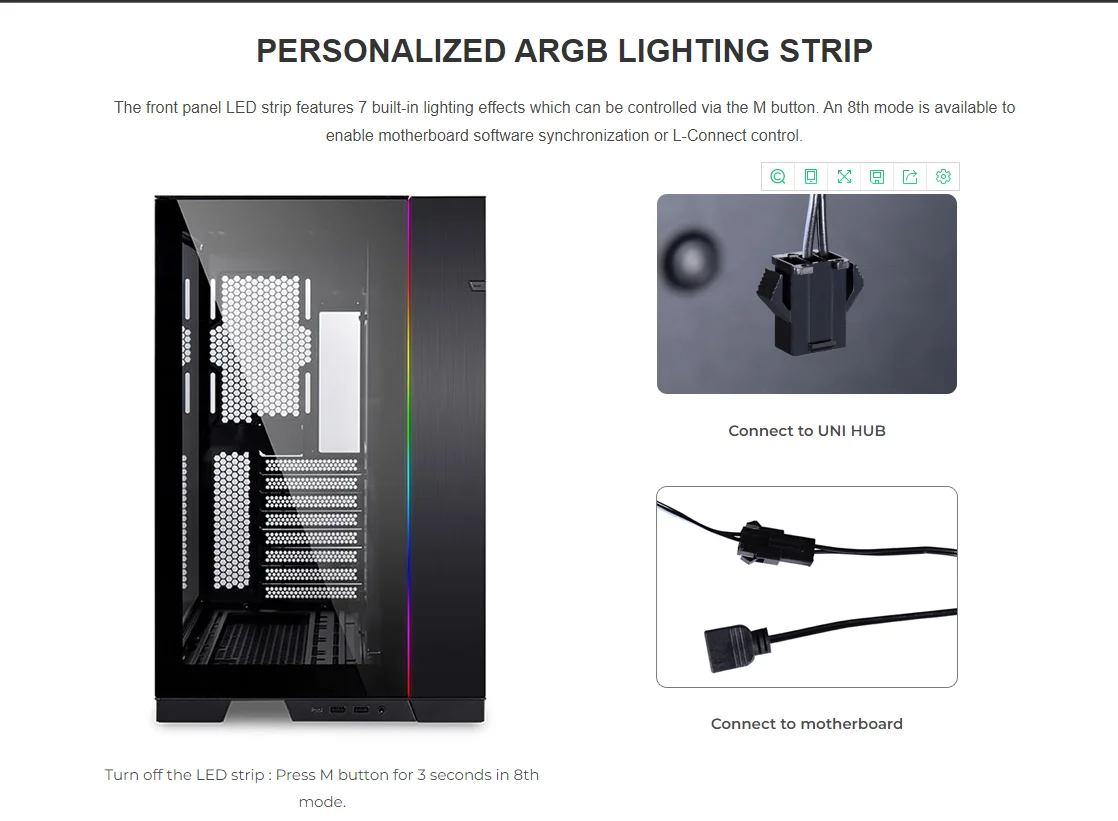 Lian Li O11 Dynamic EVO White - Gaming PC Case Support