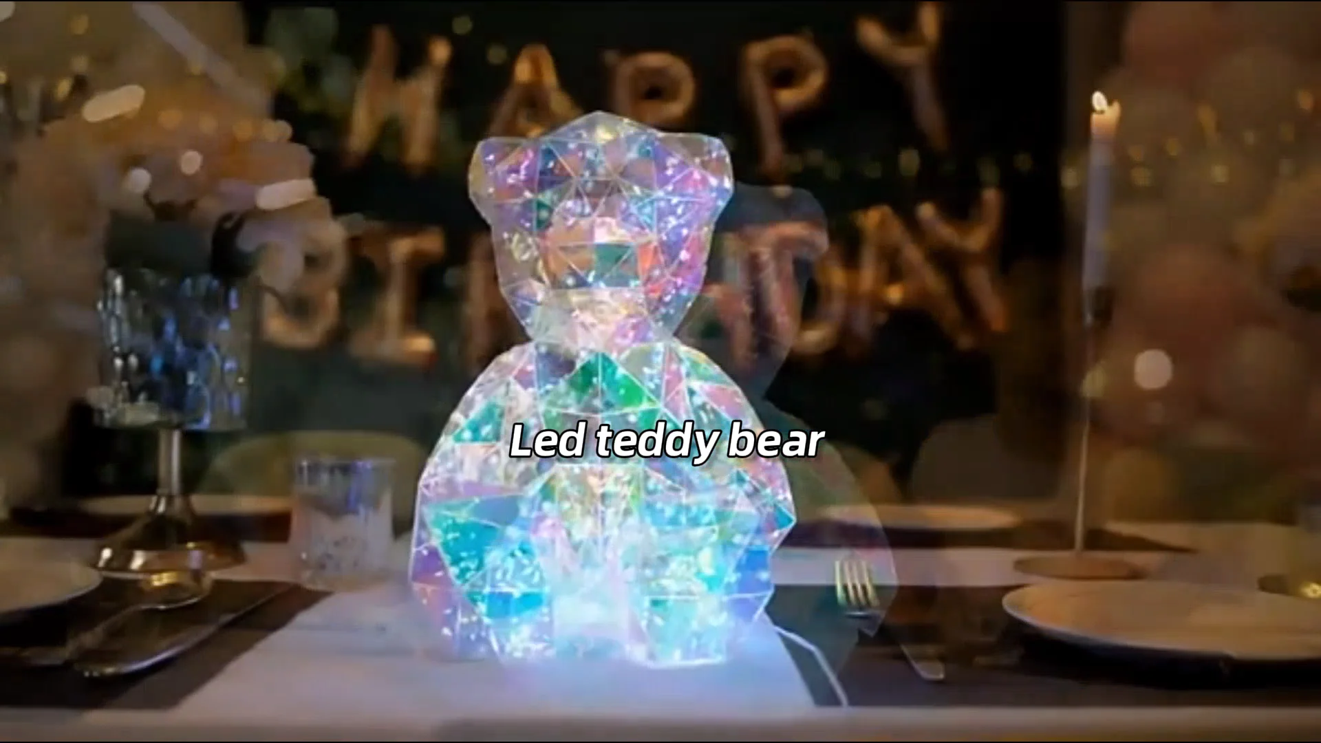 Custom Led Bear Led Light Teddy Bear Birthday Decoration Holographic ...