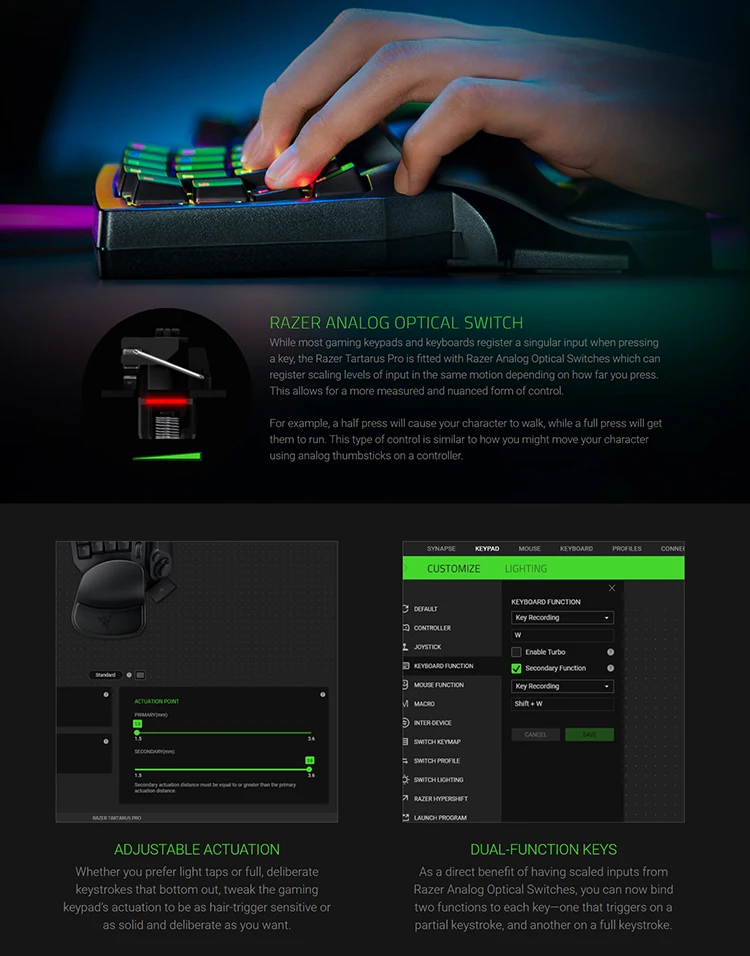 Razer Tartarus Pro - Ergonomic Mechanical Keyboard