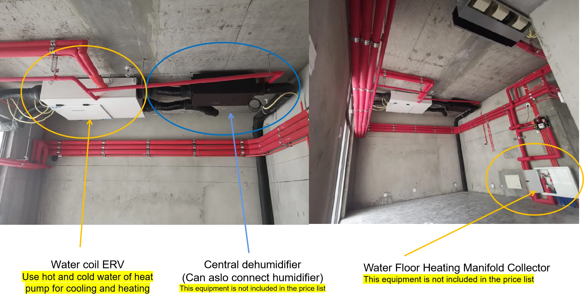 Home Ceiling Mounted Bottom Door ERV Energy Recovery Ventilation System ...