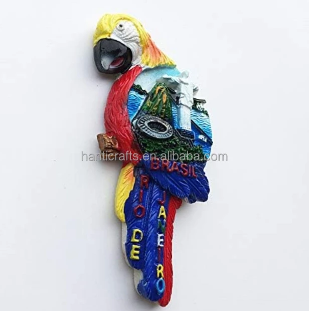 Resin 3D Refrigerator Magnet Rio Brazilian Parrot Collection Souvenirs ...