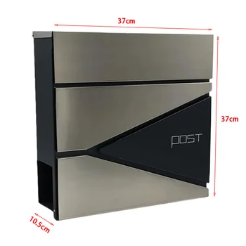 Metal Wall Mounted Mailbox Outdoor Lockable Secure Mail Letter Post Box ...