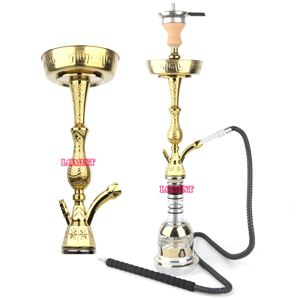 70 Cm Large Egypt Style Hookah Shisha Set Glass Base LOMINT