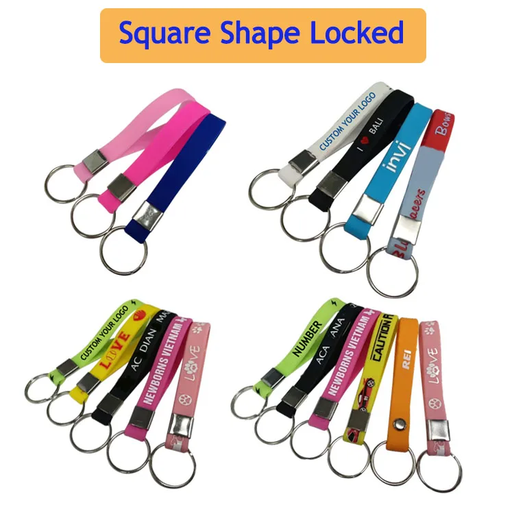 Customizable Silicone Wristband Keychain - Durable & Stylish