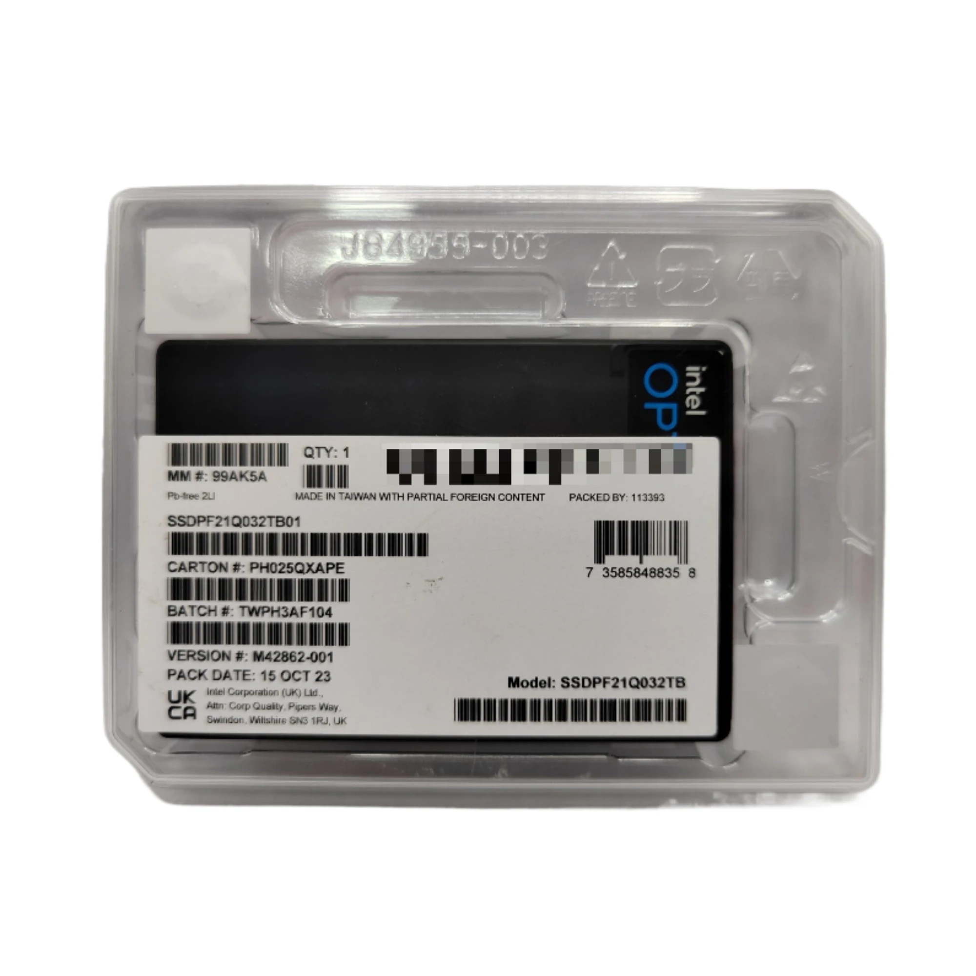 Intel Optane Dc P5800x Series 3.2tb Ssd 2.5in U.2 Pcie 4.0 X4 Nvme 3d ...