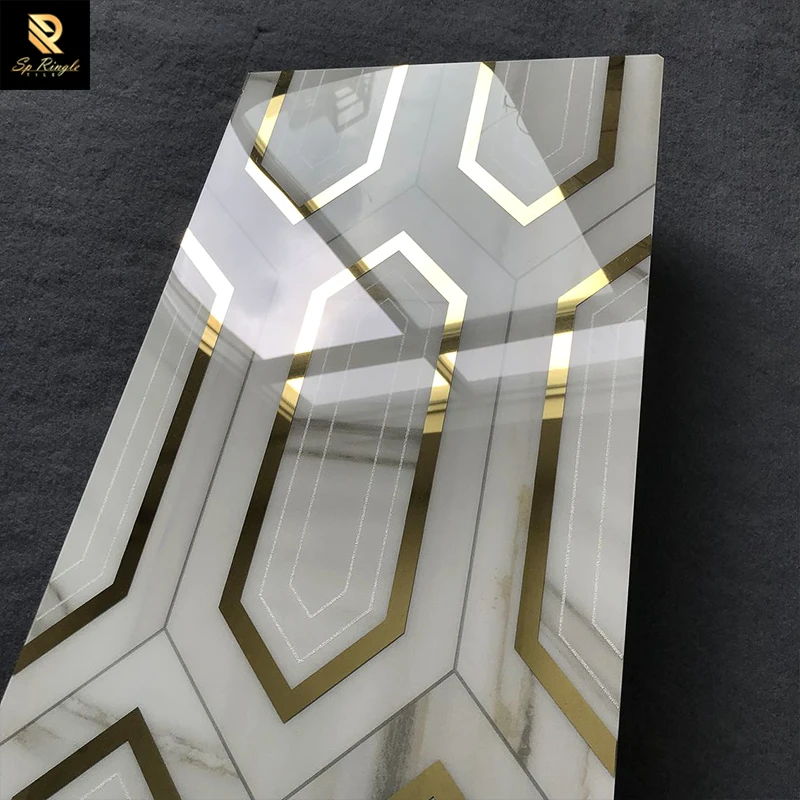 Springletile Gold Inlay Tile - Durable, Non-Slip Porcelain