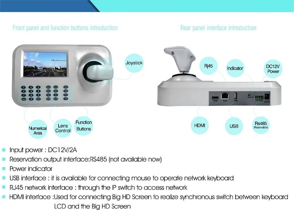 Network Rs485 Ptz/dvr Keyboard Joystick Controller - Buy Rs485 Dvr ...