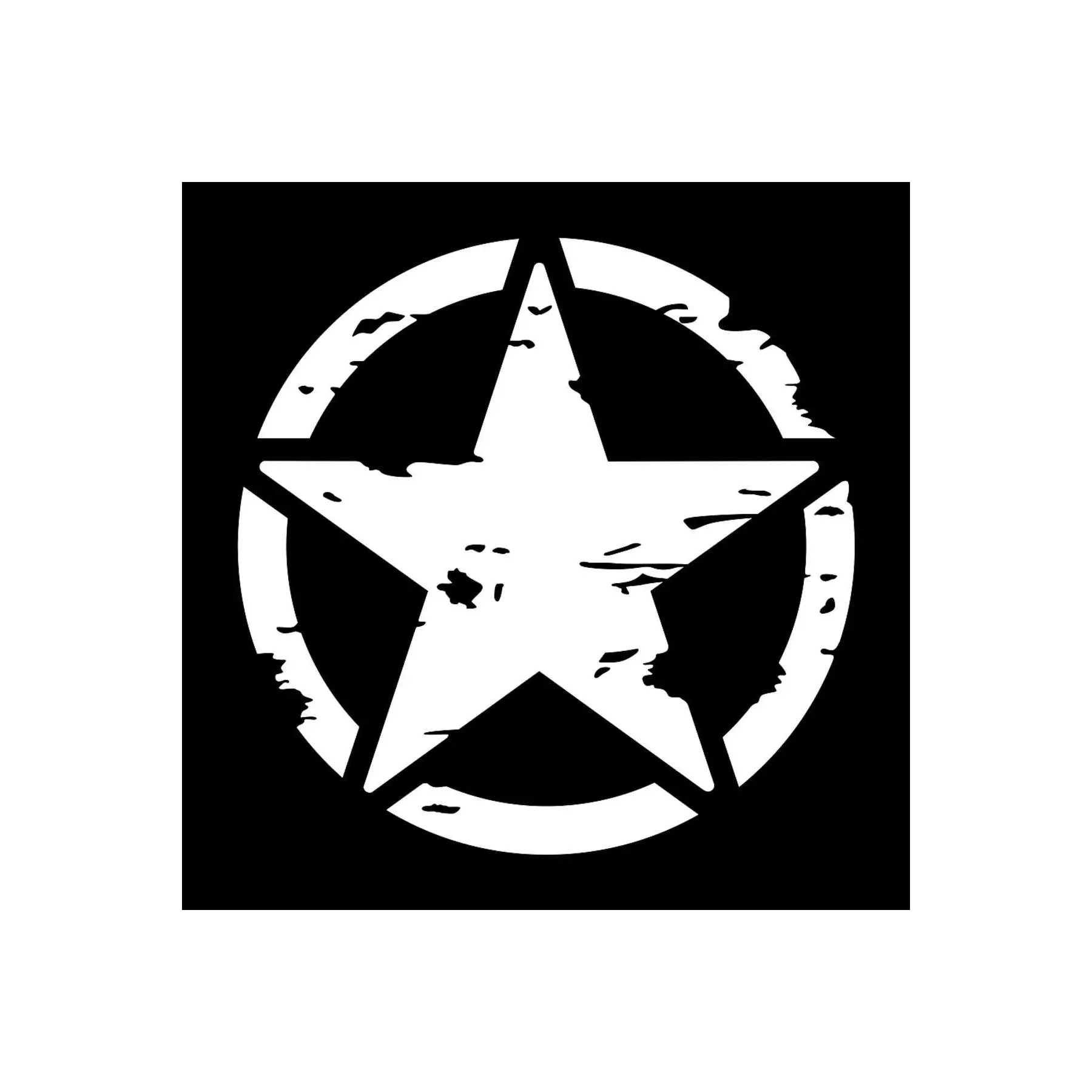 Army Star Military Star Car Sticker White 30x30cm Compatible - Buy Army ...