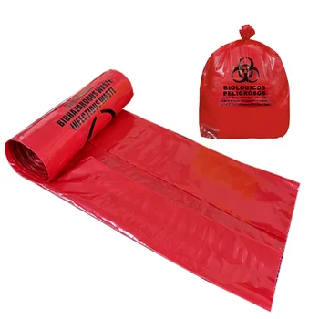 Plastic Disposable Waterproof Biohazardous Waste Bag Hazardous Waste ...