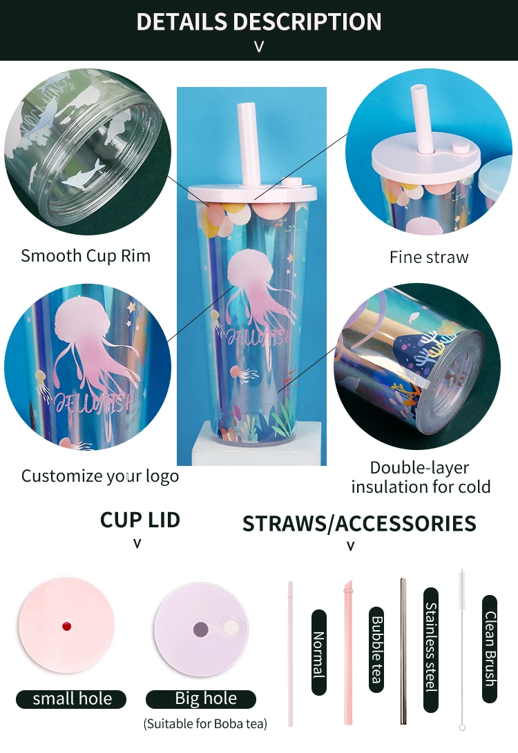 24oz Customized Reusable Tumbler Cup with Double Wall Insulation