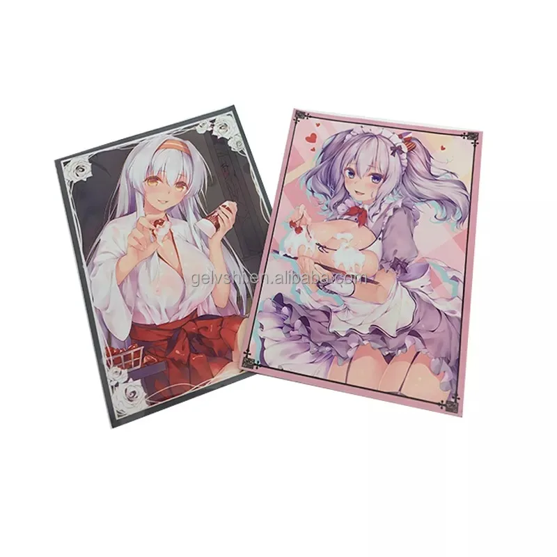 Sexy Mtg Yugioh Tcg Board Game Art Printed Holographic Yugioh Mtg Tcg Custom Plastic Card Sleeve