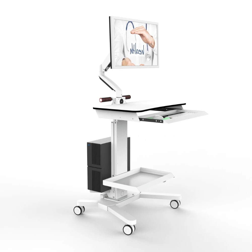 Height Adjustable Mobile Workstation for Hospital Use