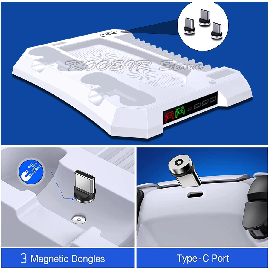 PS5 Disc Digital Game Console Quick Cool Stand with PS 5 Controller ...