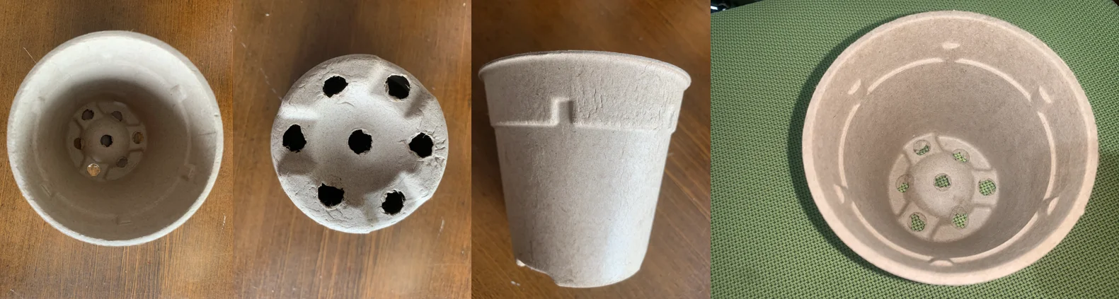 11.5cm round Recycled Pulp Flower Pots Nursery Plant Pot with Eco ...