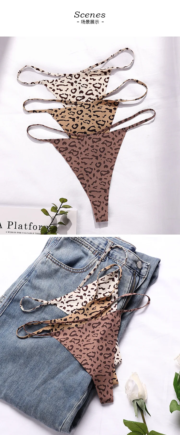Women Lingerie Erotic Sexy Micro G-string Leopard Backless T Back ...