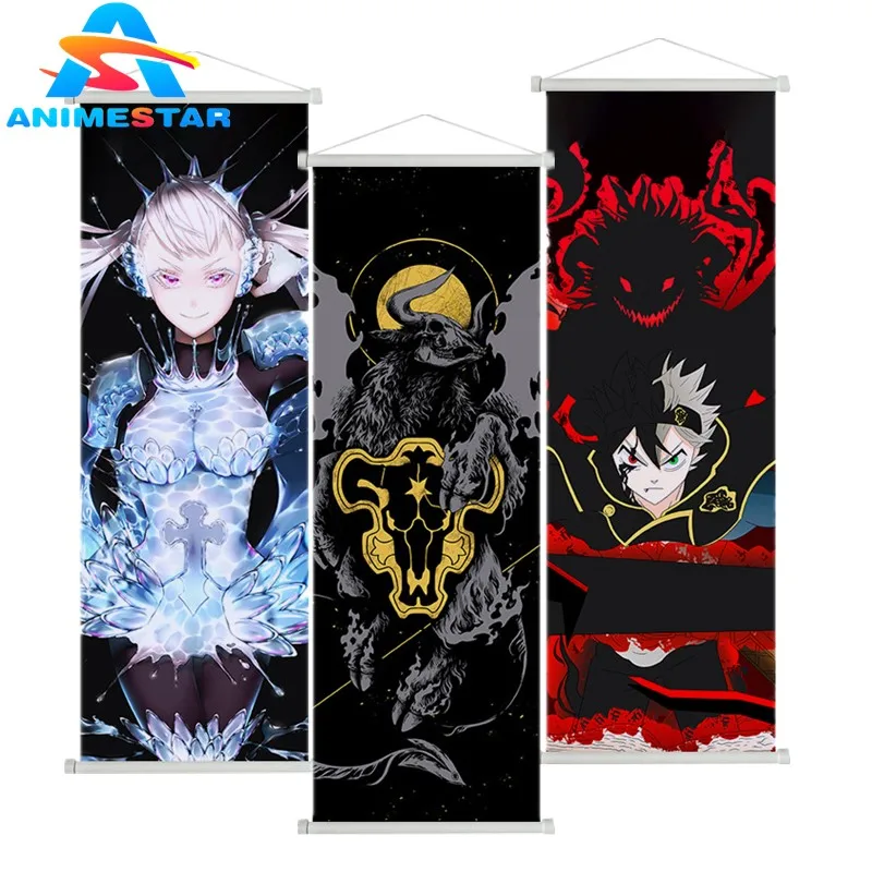 17 Styles Custom Anime Wall Scroll Black Clover Asta Printing Poster ...