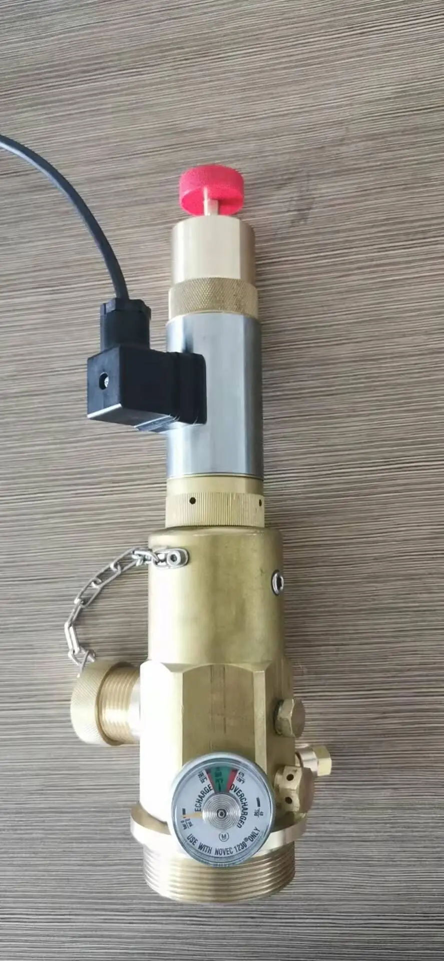 FM200 Gas Cylinder Solenoid Actuator Valve with Manual Override