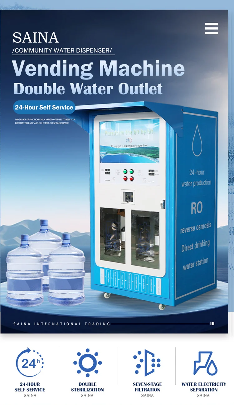 Outdoor Purified Tapping Water Vending Machine Card Operated Drinking ...