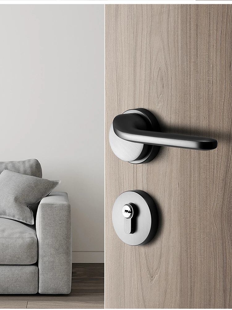 Most Popular Nordic Style Modern Zinc Alloy Black Brushed Gray Door ...