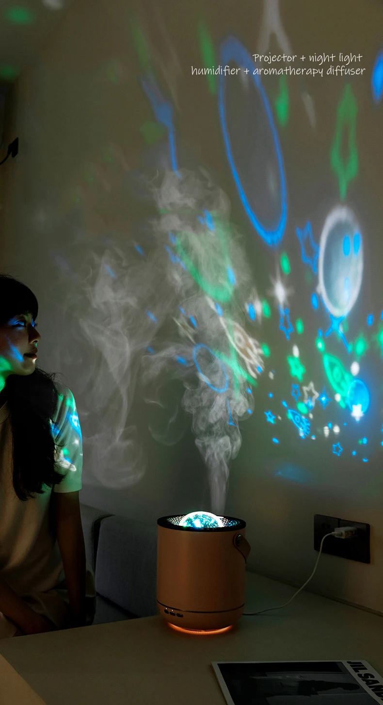 Projector Humidifier Diffuser Cool Mist Maker Ultrasonic Humidifier ...
