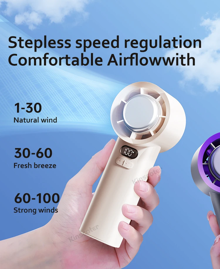 Outdoor 3600mah Handheld Portable Electric Fan High Speed Rechargeable ...